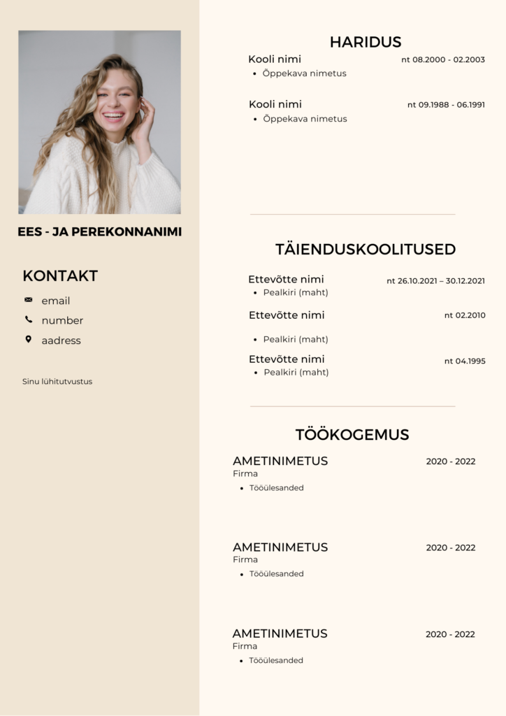 TASUTA! CV põhi - Liisu Disain